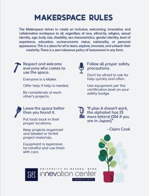 Basic Makerspace Safety | Innevation Center | University of Nevada, Reno